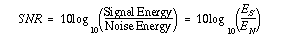 Signal to noise ratio formula